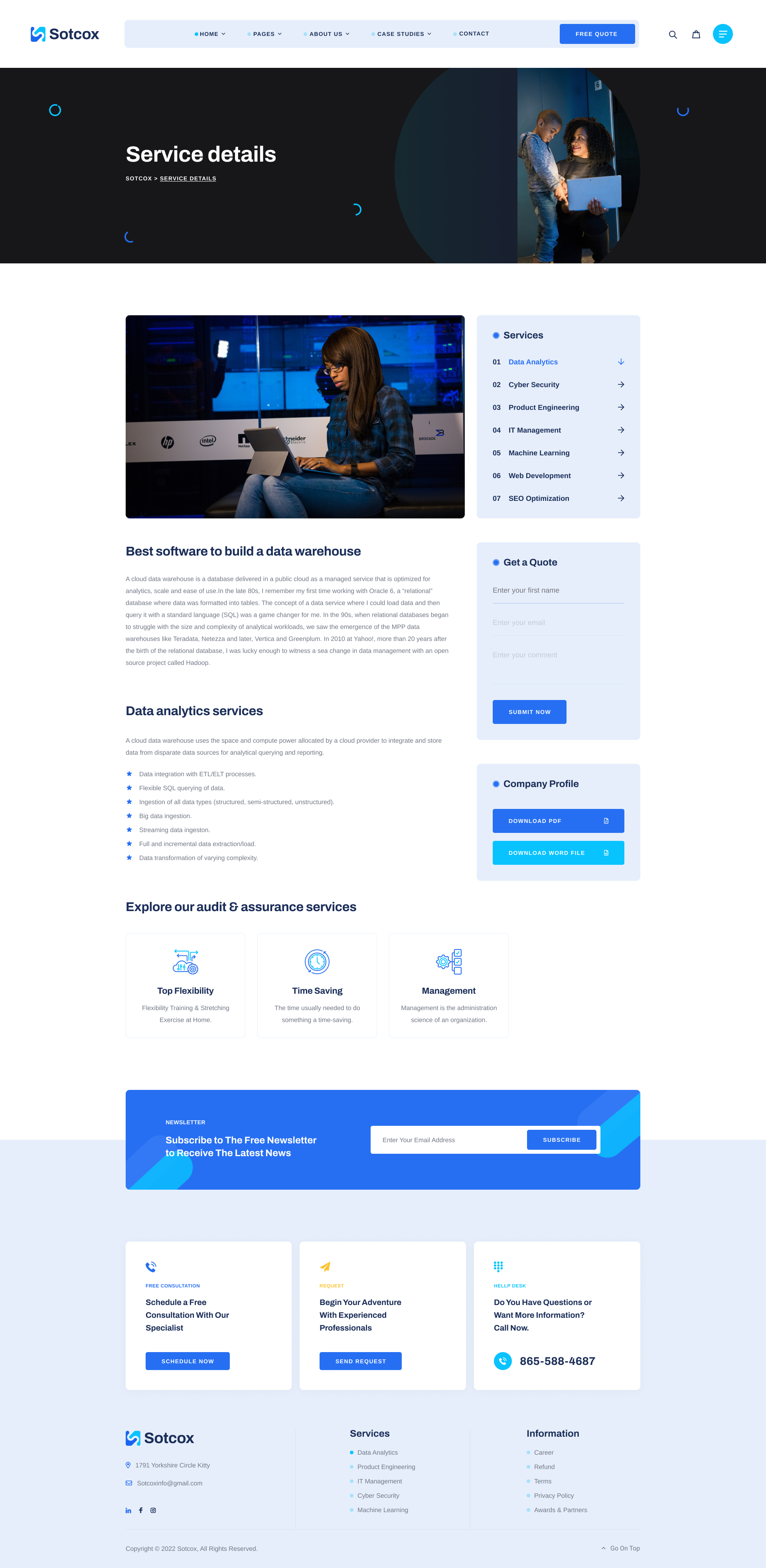 Sotcox - Technology & IT Solutions Service HTML Template by techsometimes